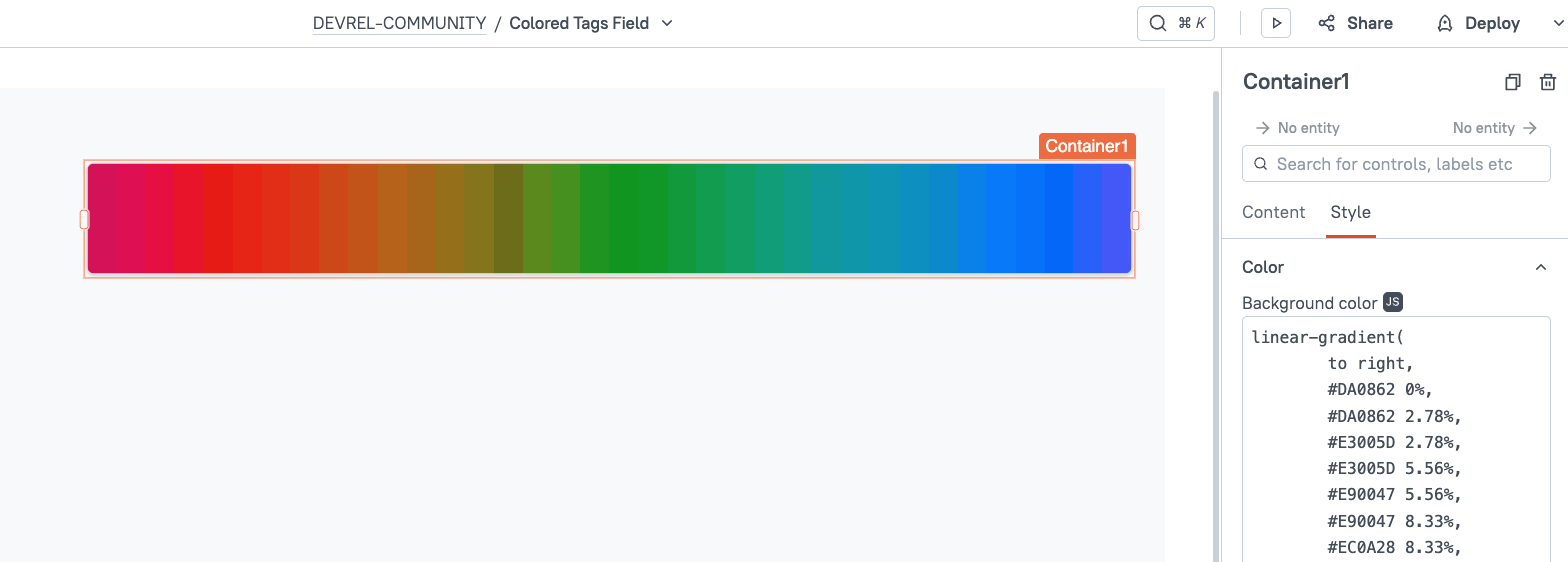 Javascript Colored Tags Generator | Appsmith Community Portal